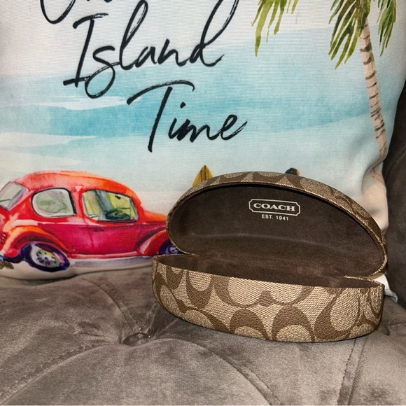 Coach | Accessories | Coach Monogram Brown Hard Clamshell Eye Glass ...